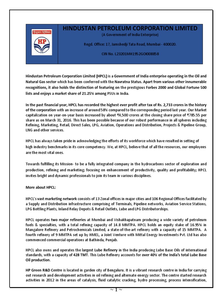 Hindustan Petroleum Corporation Limited | PDF | Academic Degree | Labour