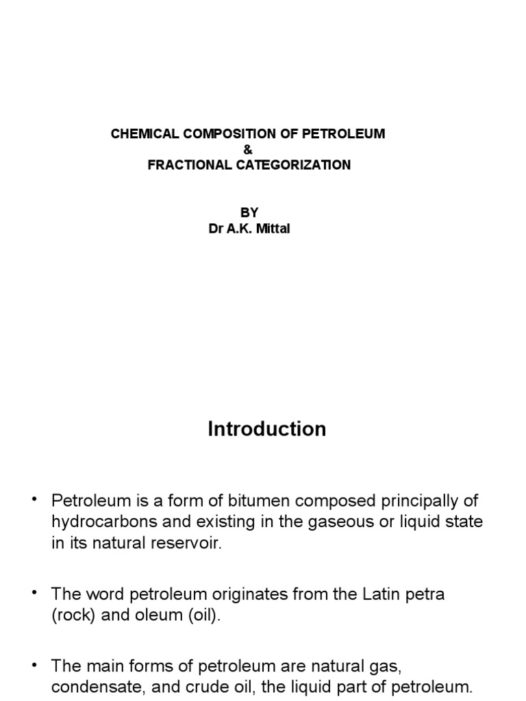 Chemical Composition of Petroleum | PDF | Petroleum | Oil Refinery