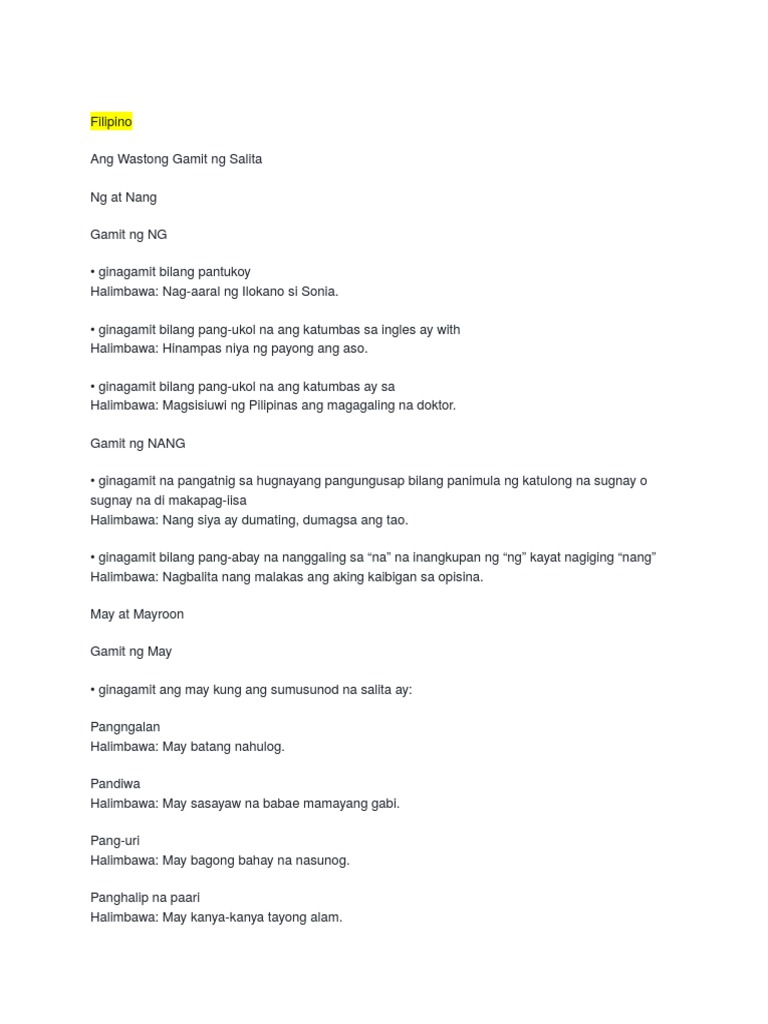 Filipino (Let Reviewer) | PDF