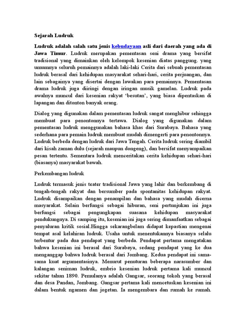 Sejarah Ludruk | PDF