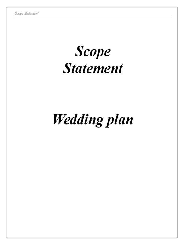 Scope Baseline | PDF | Wedding | Project Management