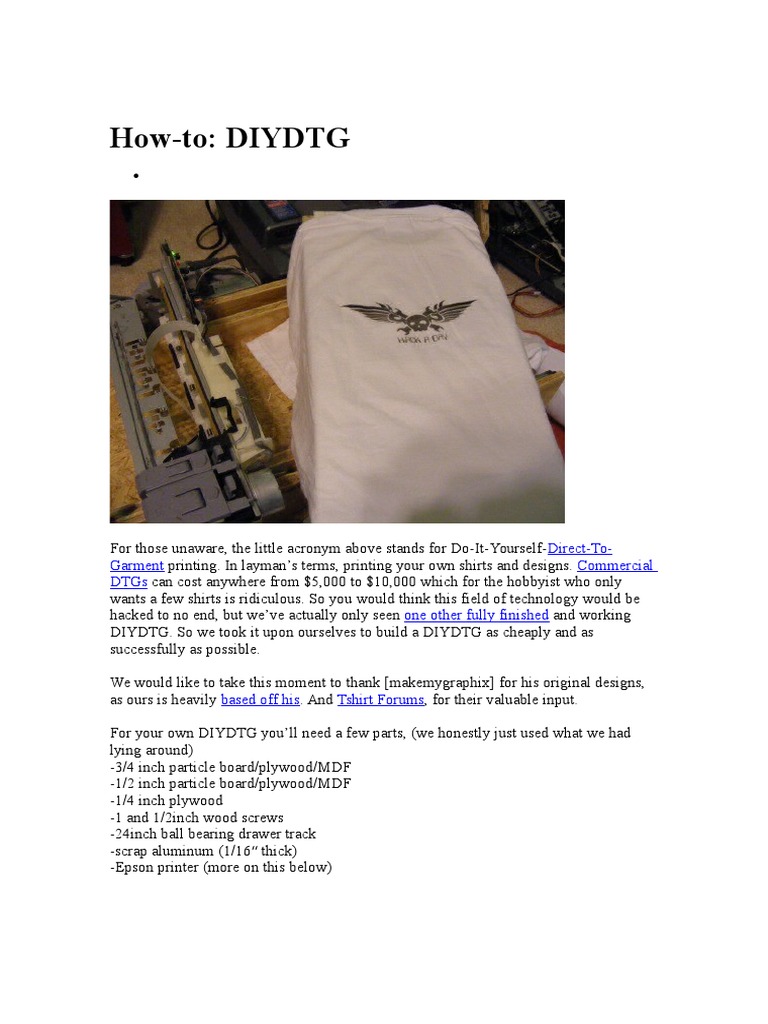 Printer DTG | PDF | Printer (Computing) | Equipment