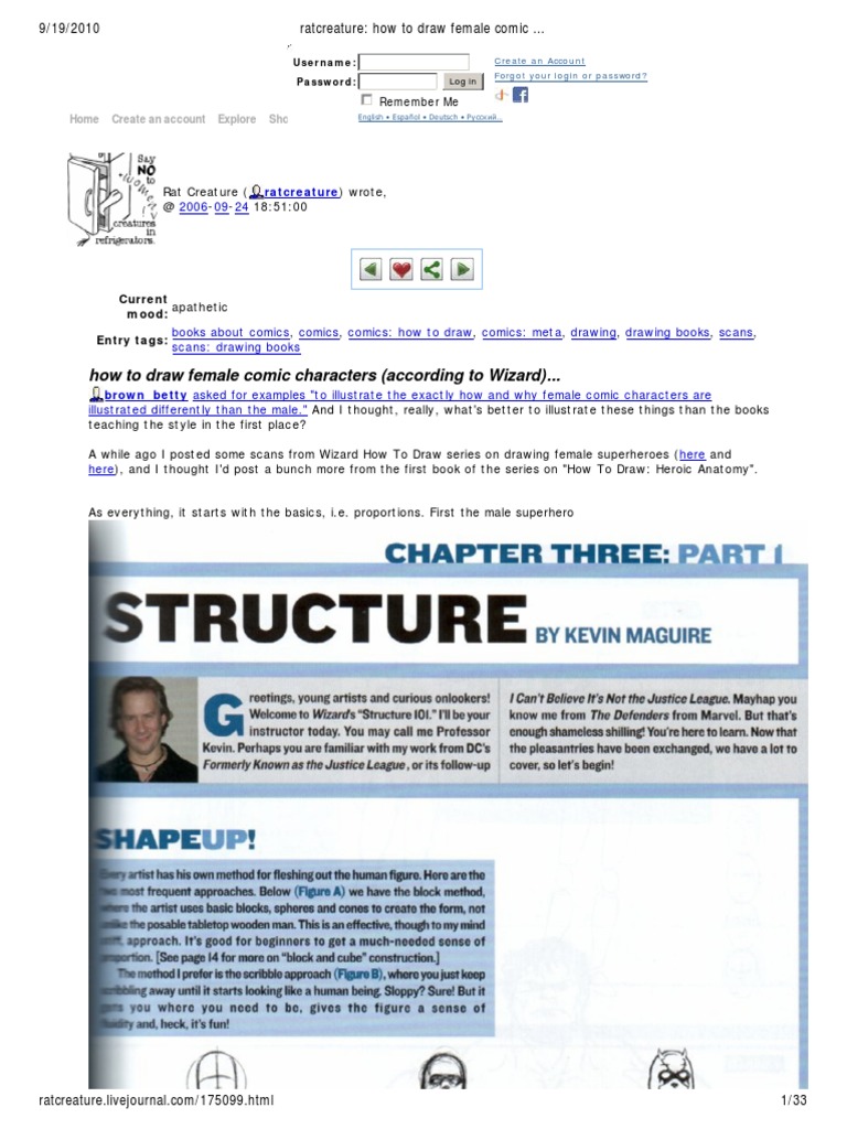 How To Draw Female Comic Characters (According To Wizard) .. | PDF