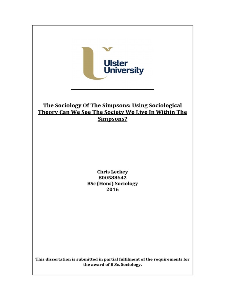 The Sociology of The Simpsons: Using Sociological Theory Can We See The ...