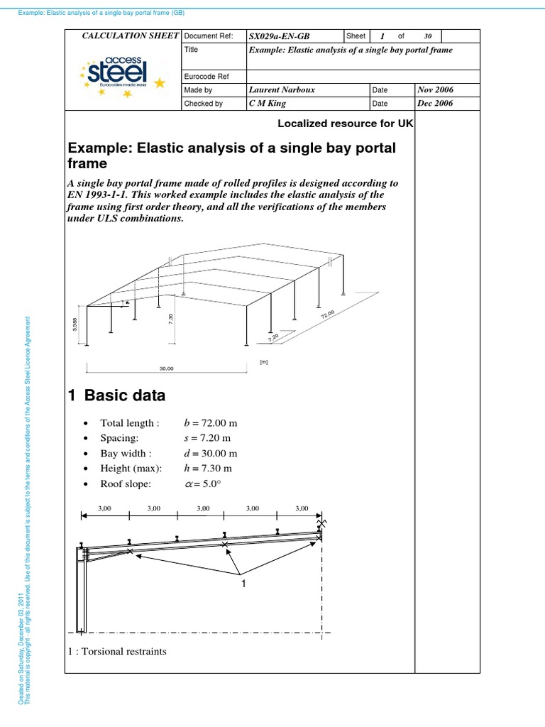 Wind Loads UK Portal Frame WE | PDF | Buckling | Strength Of Materials