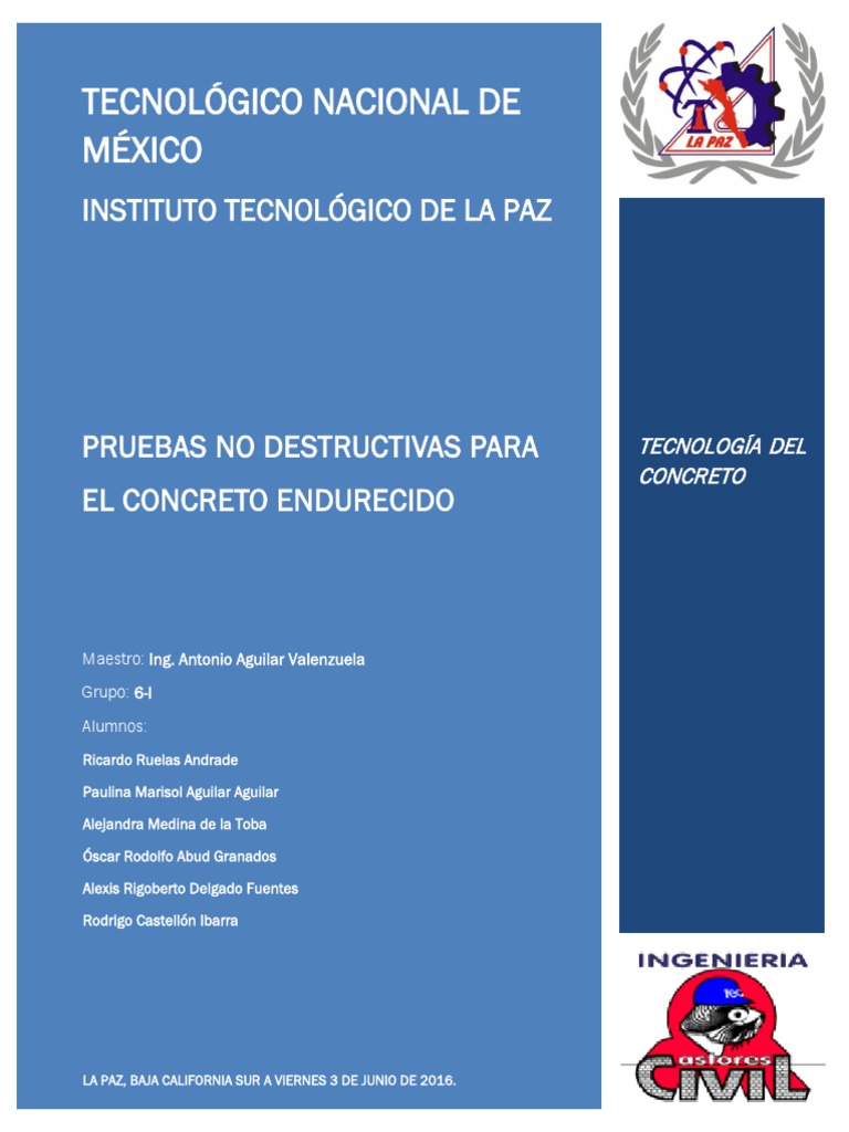 Pruebas No Destructivas para El Concreto Endurecido | PDF | Aluminio ...