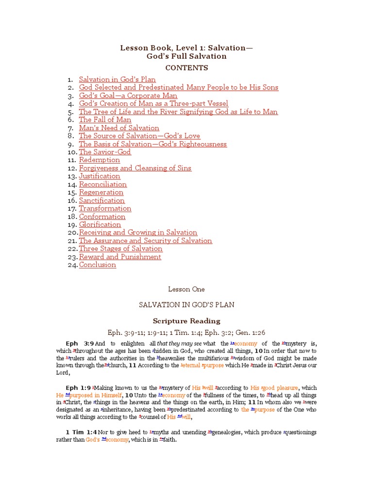 God's Eternal Plan of Salvation | PDF | Salvation | Predestination