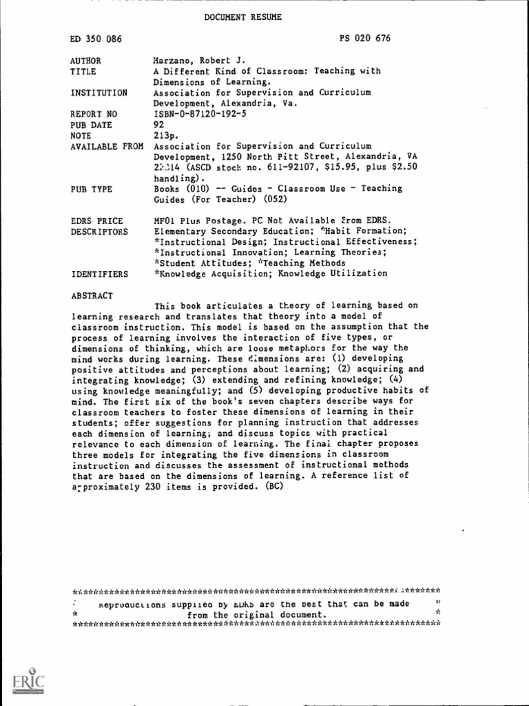 Dimensions of Learning | PDF | Learning | Perception