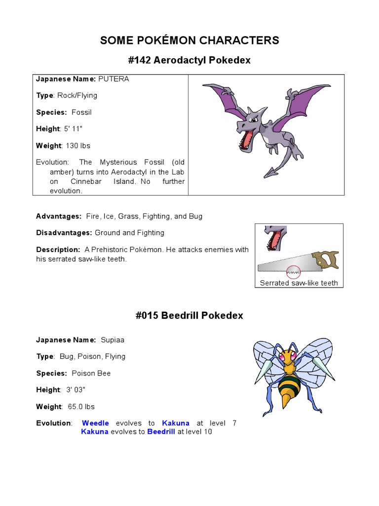 Pokémon Descriptions | Pokémon | Nintendo Franchises