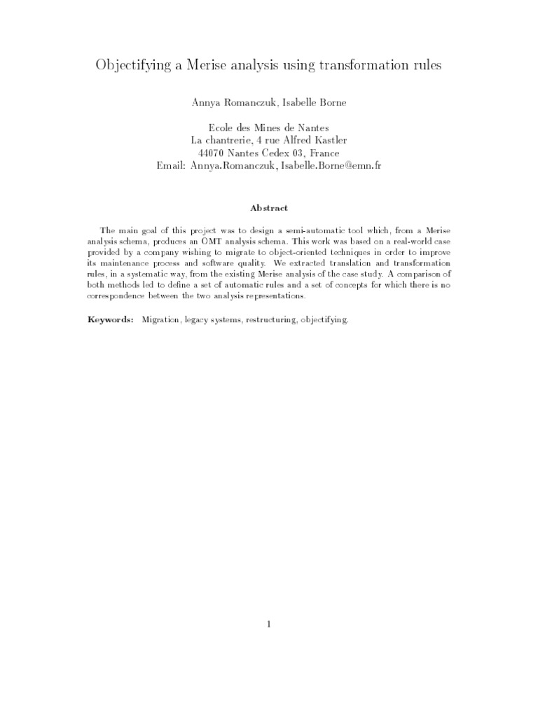 MERISE | PDF | Conceptual Model | System