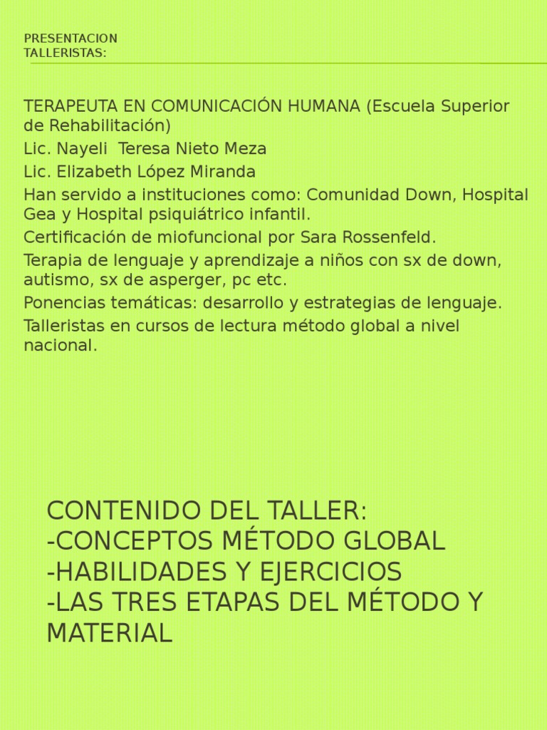 Taller de Método Troncoso | PDF | Palabra | Lectura (proceso)
