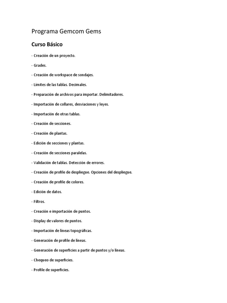 Programa Gemcom Gems | PDF