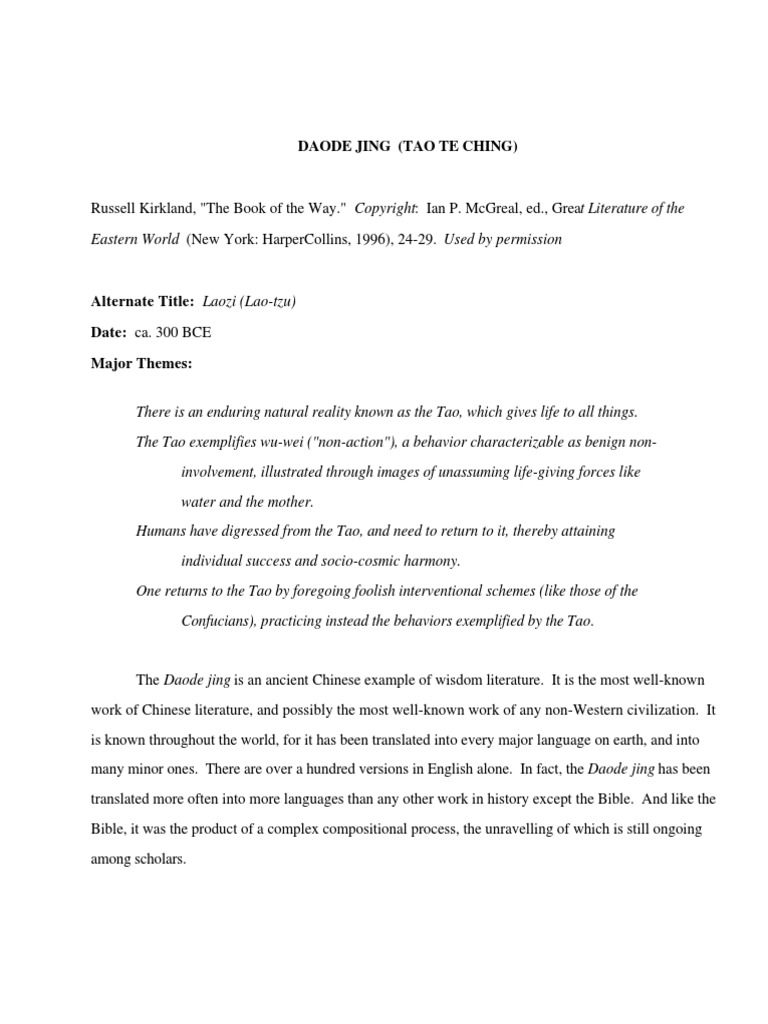 Russell Kirkland Dao de Jing | PDF | Tao Te Ching | Tao