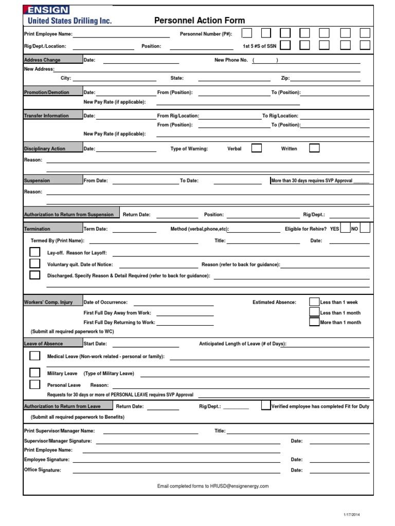 Personnel Action Form | Layoff | Social Institutions