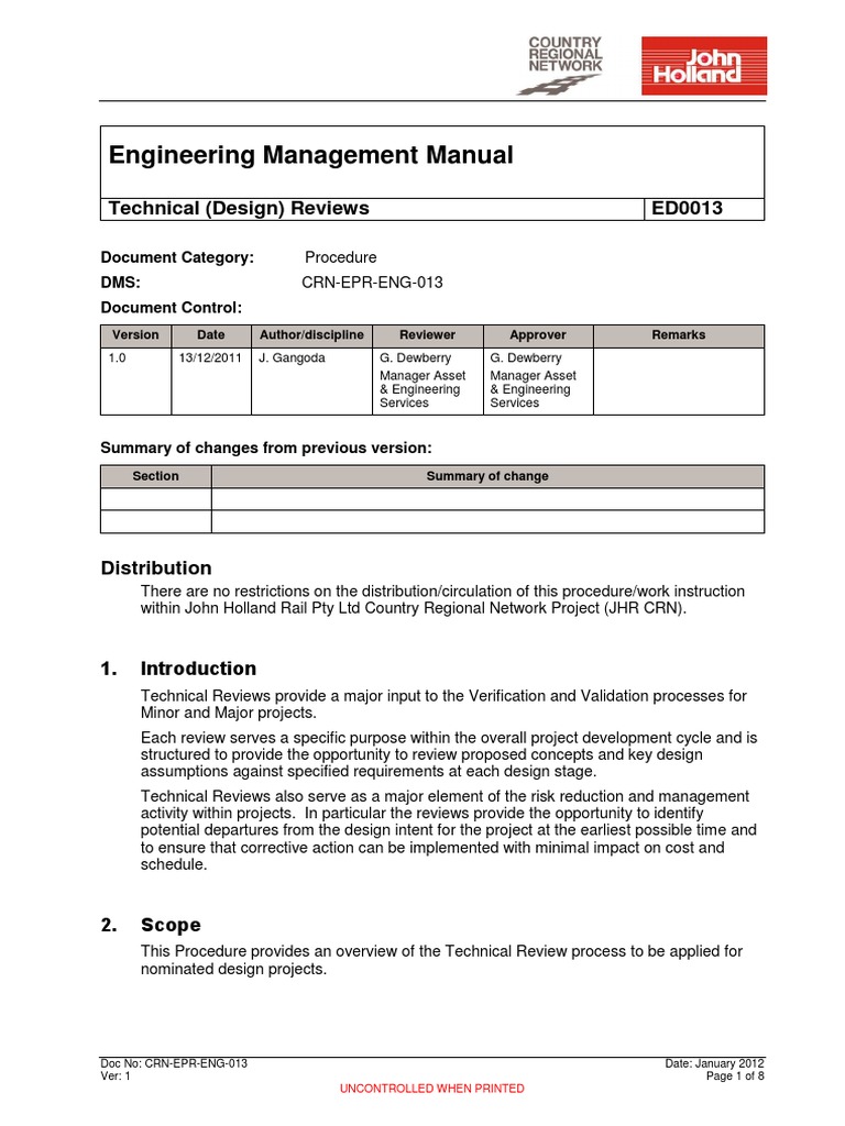 Engineering Review Guidelines | PDF | Verification And Validation ...