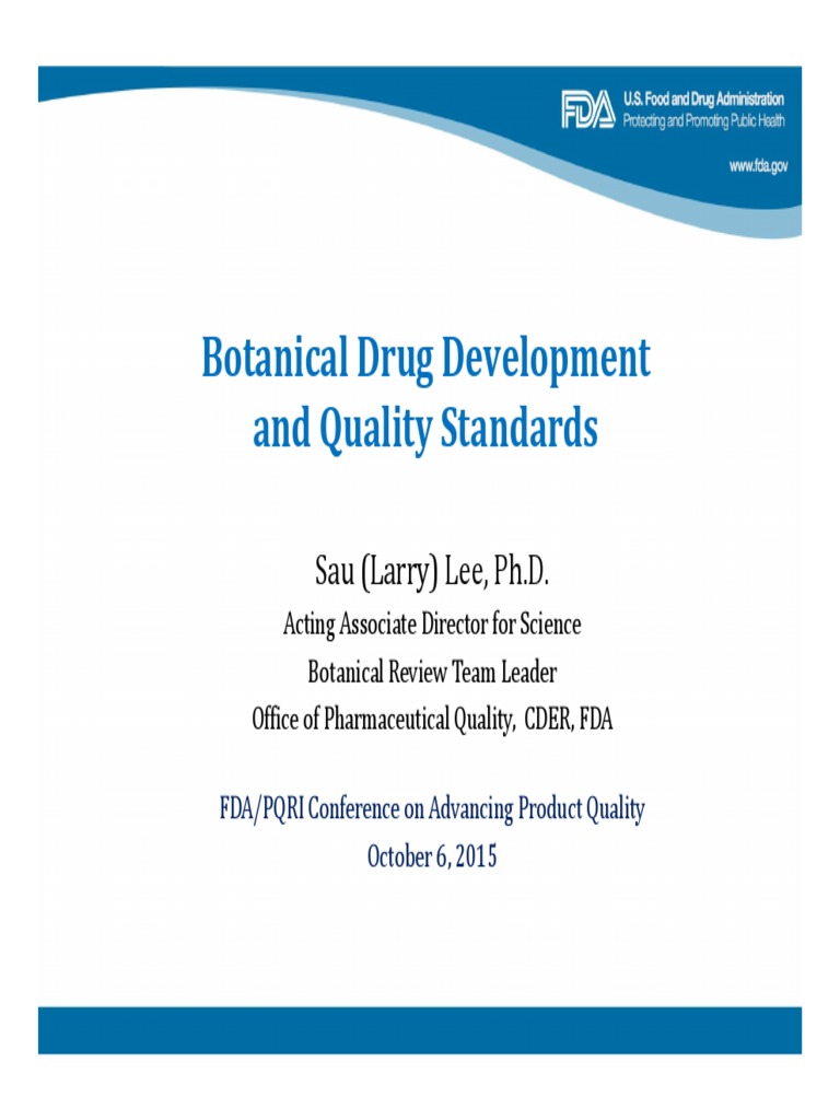 Ensuring Therapeutic Consistency of Botanical Drugs: An Integrated ...