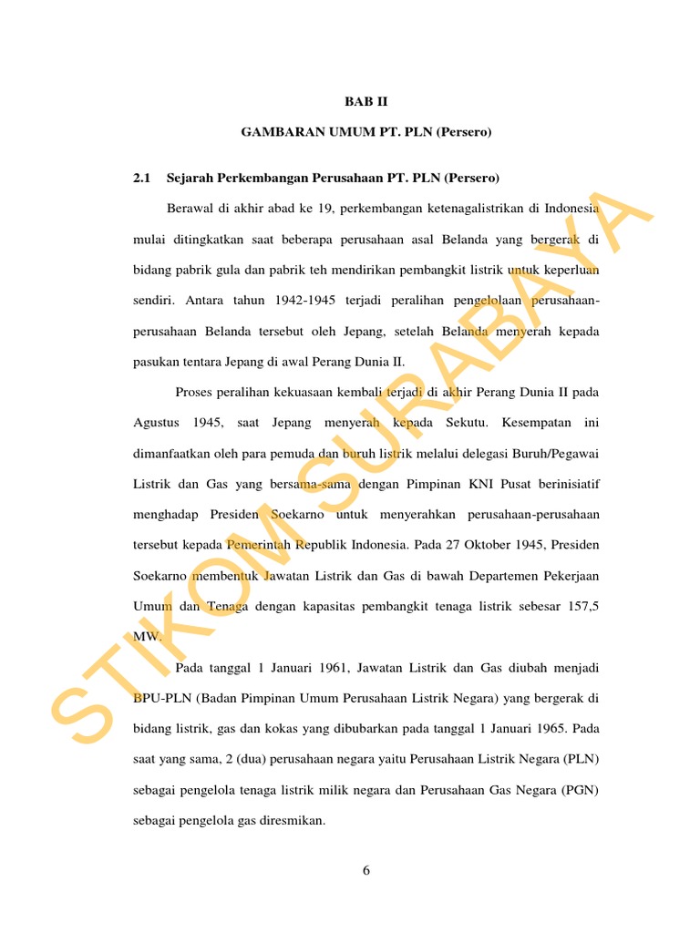 Profil PLN Area Pauruan | PDF