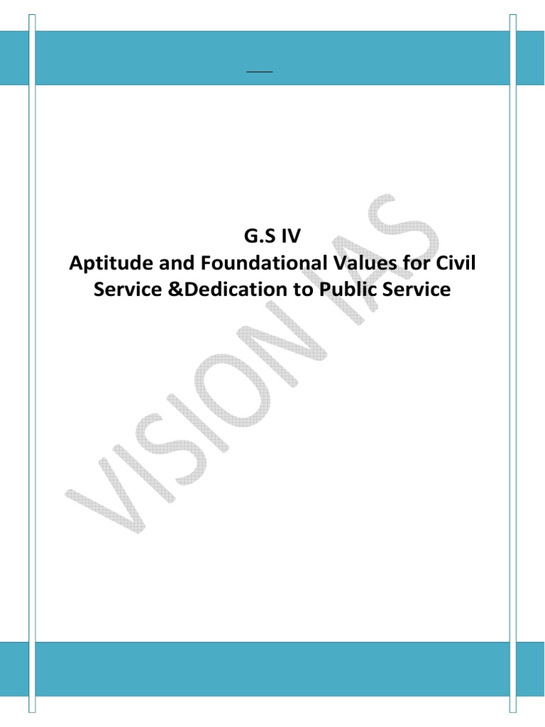 Aptitude and Foundational Values For Civil Services | PDF | Civil ...
