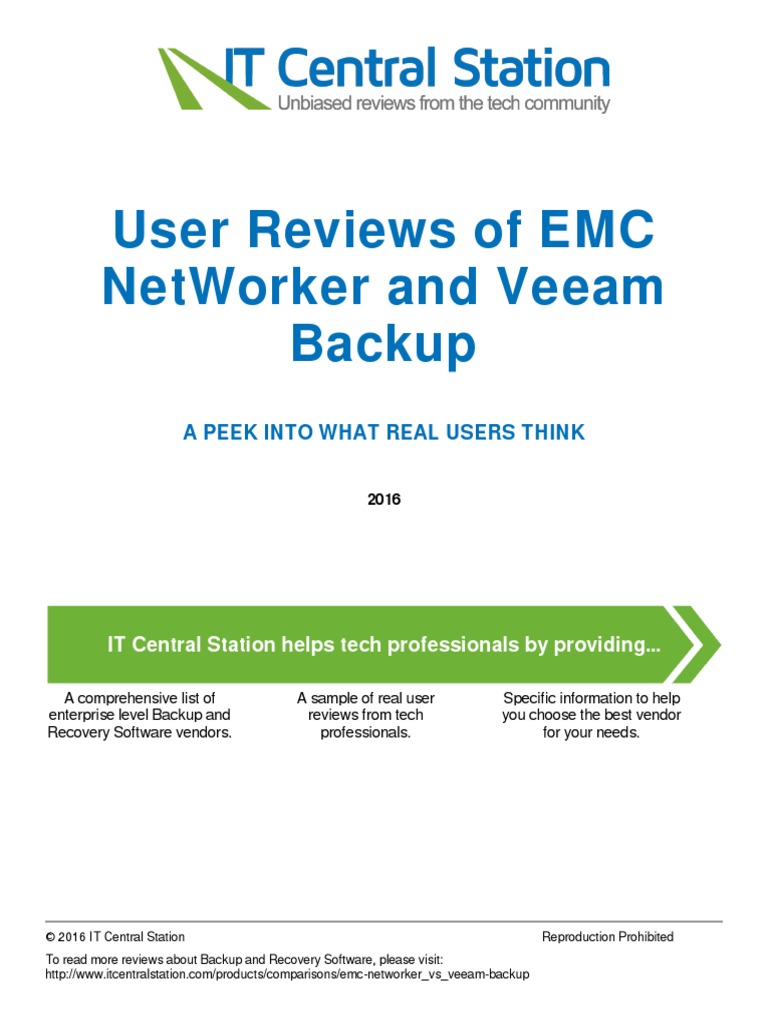 EMC NetWorker vs. Veeam Backup Report From IT Central Station 2016-03 ...