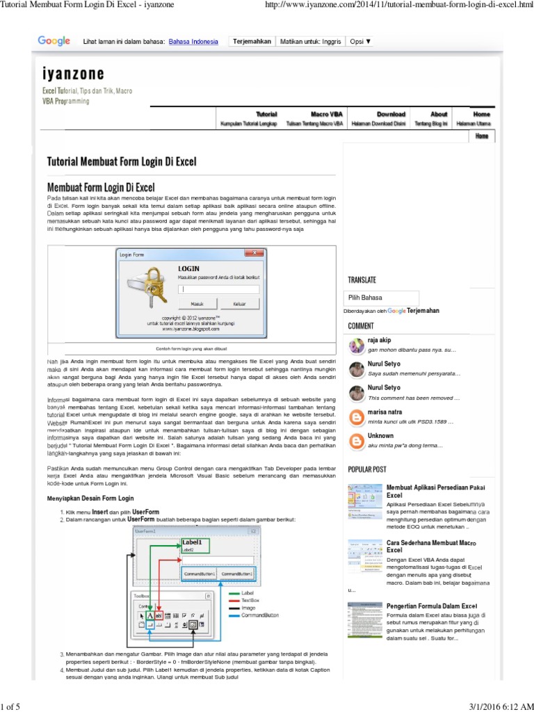 Tutorial Membuat Form Login Di Excel - Iyanzone PDF | PDF | Komputer ... Tutorial Membuat Form Login Di Excel - Iyanzone PDF | PDF | Komputer ...