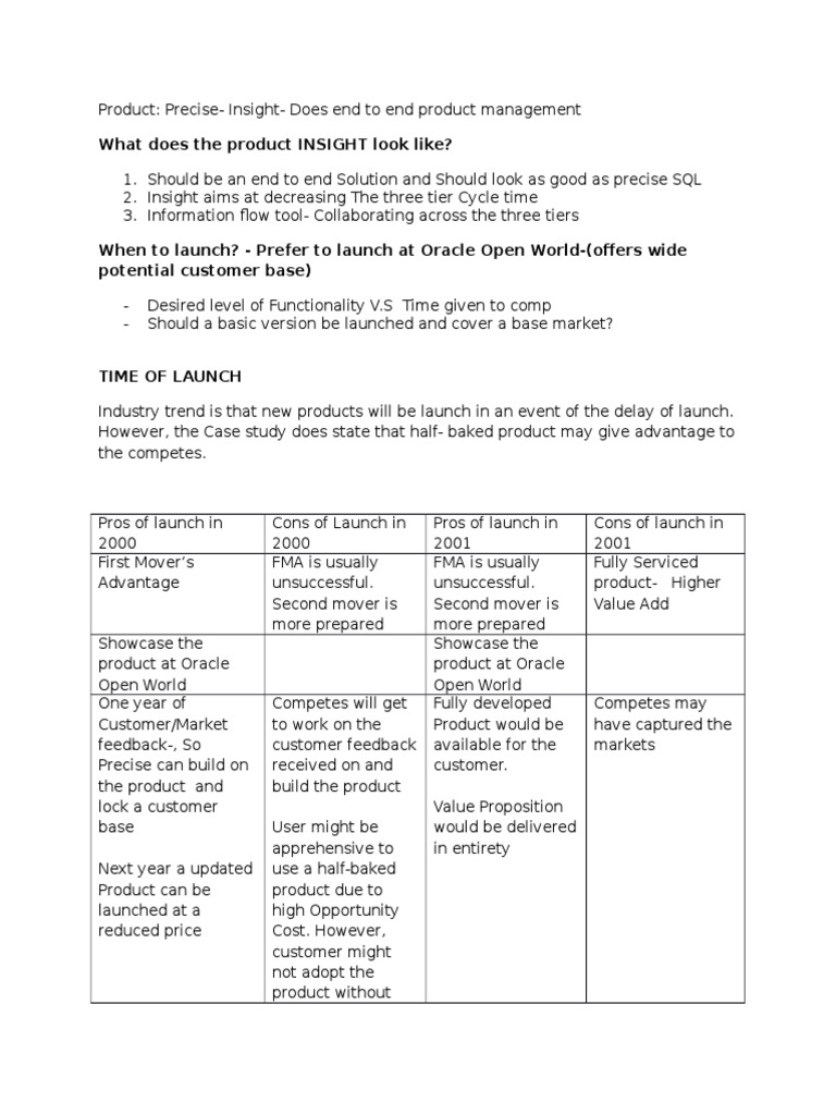 What Does The Product INSIGHT Look Like? | PDF | Sales | Oracle Database