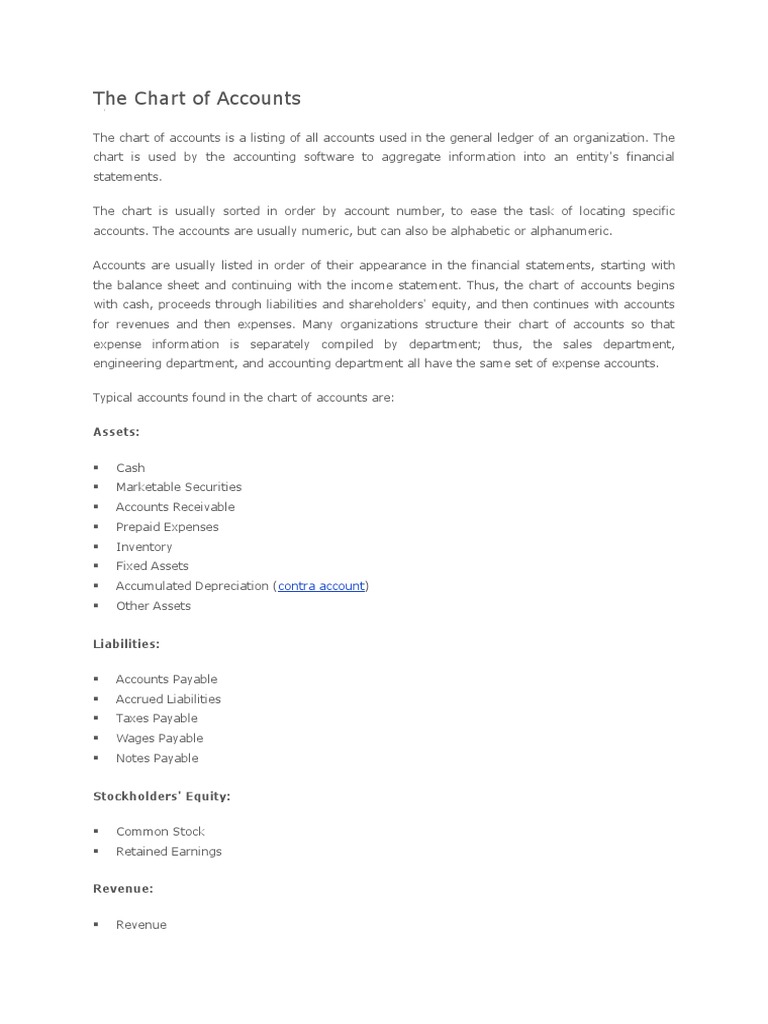 The Chart of Accounts: Assets | PDF | Expense | Debits And Credits