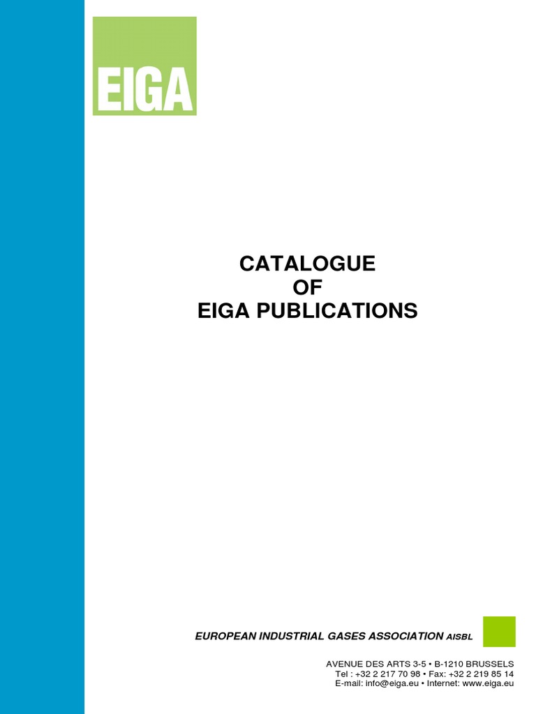 Catalogue EIGA Publications | PDF | Carbon Dioxide | Oxygen