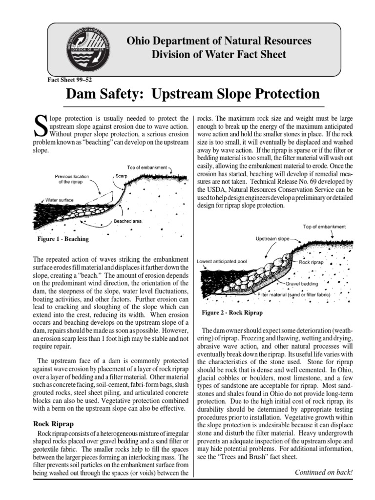 Upstream Slope Protection for Dams | PDF | Erosion | Dam