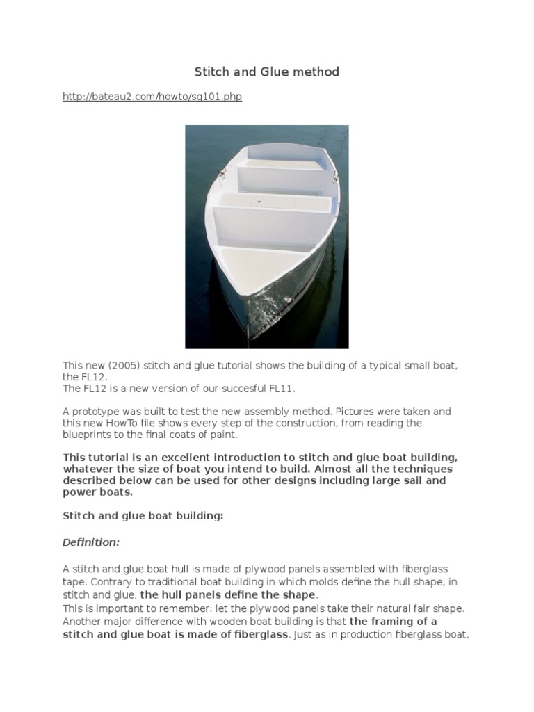 Stitch and Glue Method | PDF | Fiberglass | Adhesive