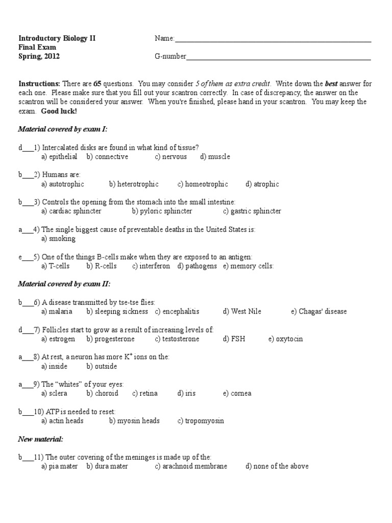 Bio 104 Final Exam Spring 2013 Ans Pdf Bark Trees