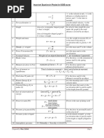 Physics Class 9 Formulas | PDF | Velocity | Force