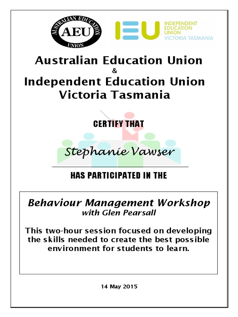 Behaviour Management Workshop Certificate | PDF