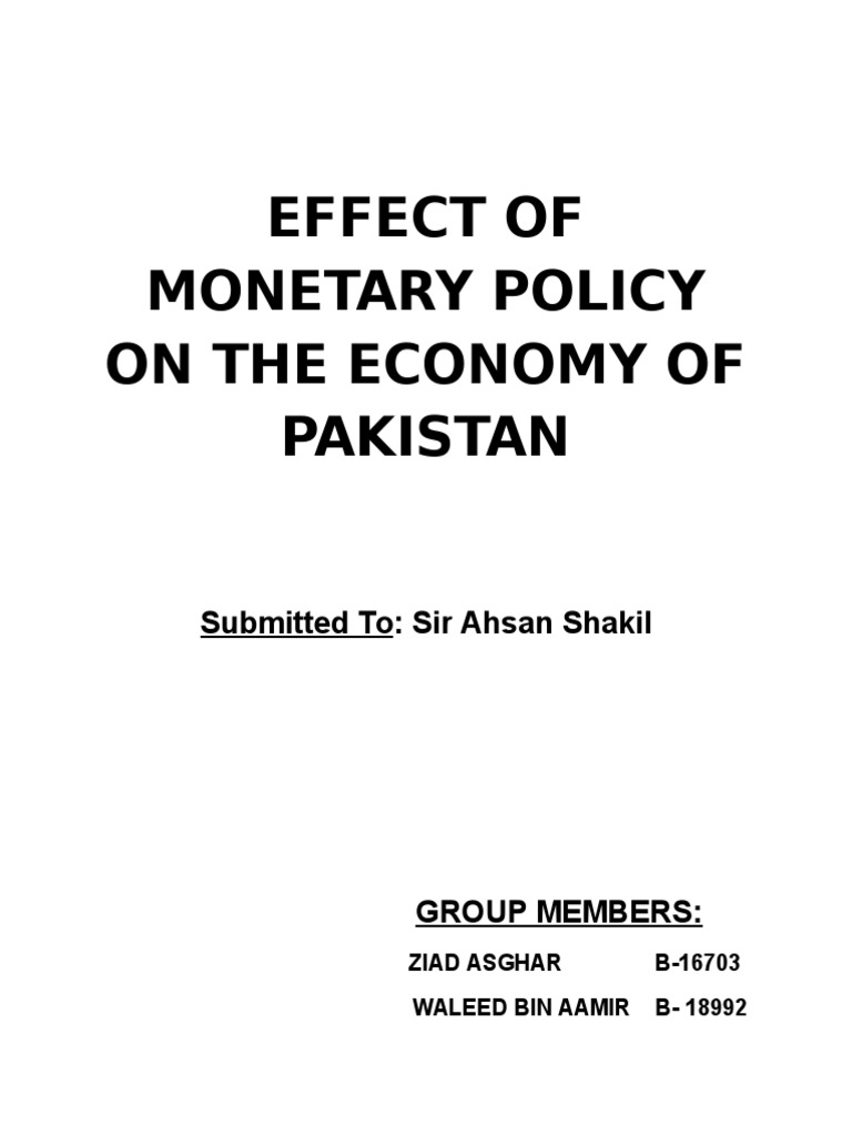Monetary Policy (Assignment) | PDF | Monetary Policy | Interest Rates
