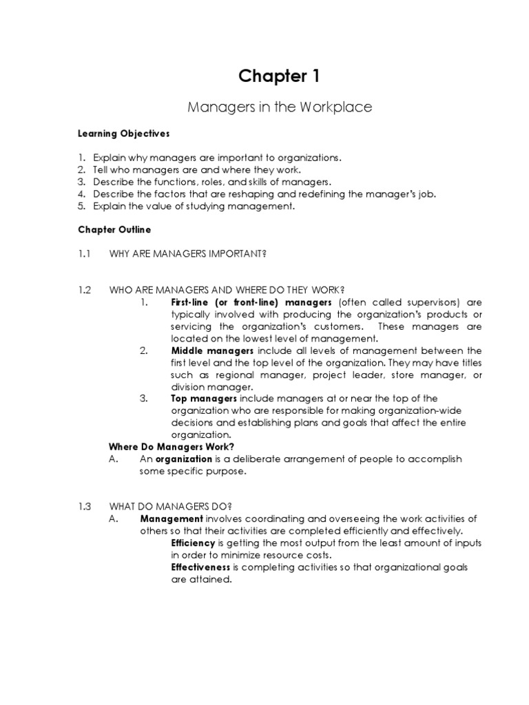 Introduction To Management | PDF | Goal | Leadership