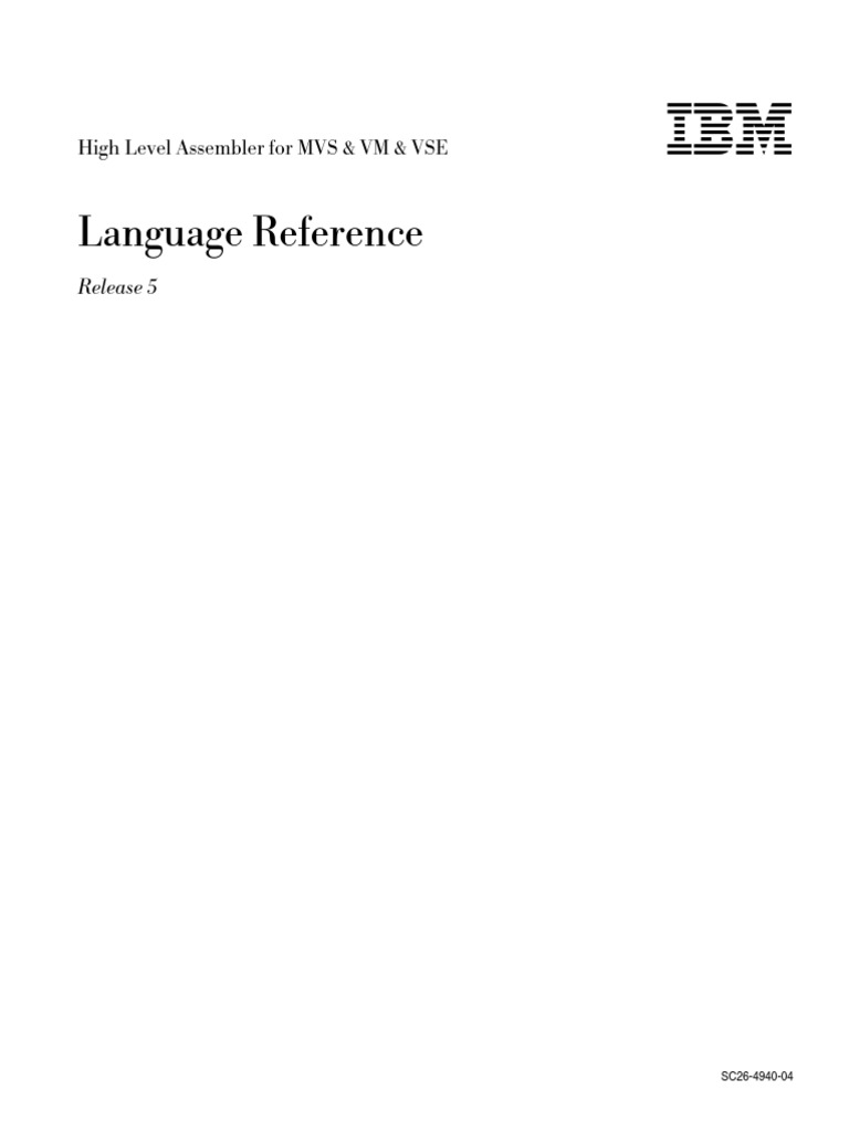 HLASM Language Reference | PDF | Assembly Language | Macro (Computer Science)