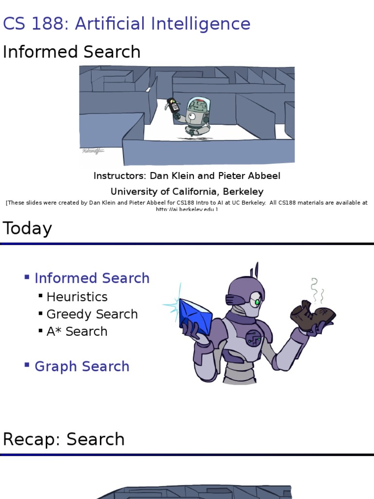 SP14 CS188 Lecture 3 - Informed Search | PDF | Combinatorics | Computer Science