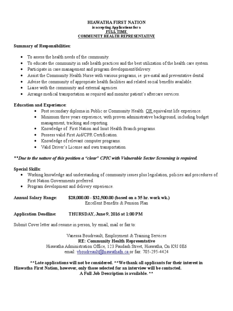 Community Health Representative | PDF