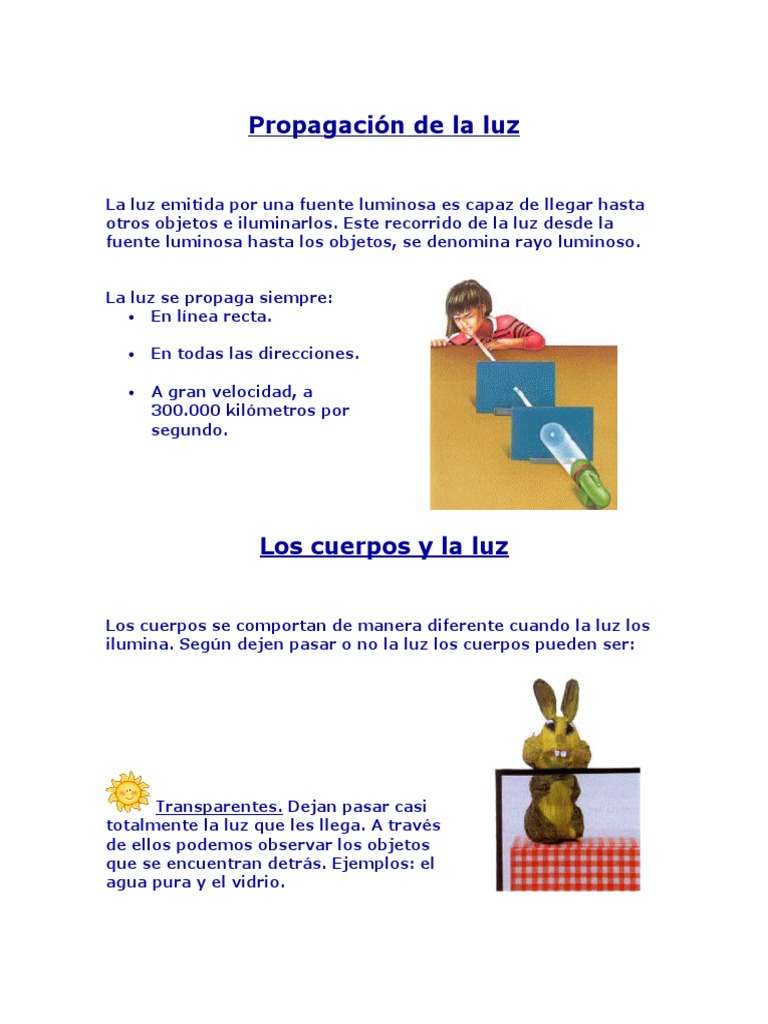 Propagación de La Luz | PDF | Reflexión (Física) | Ligero