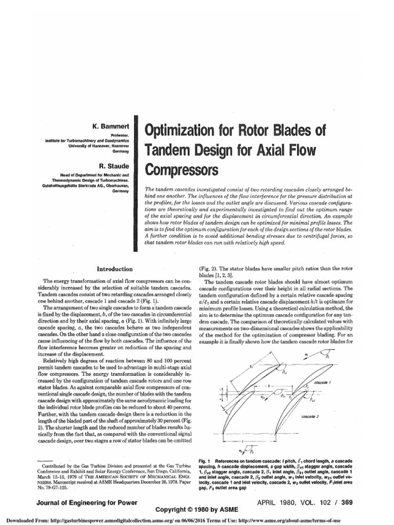 Optimization For Rotor Blades of Tandem Design For Axial Flow ...