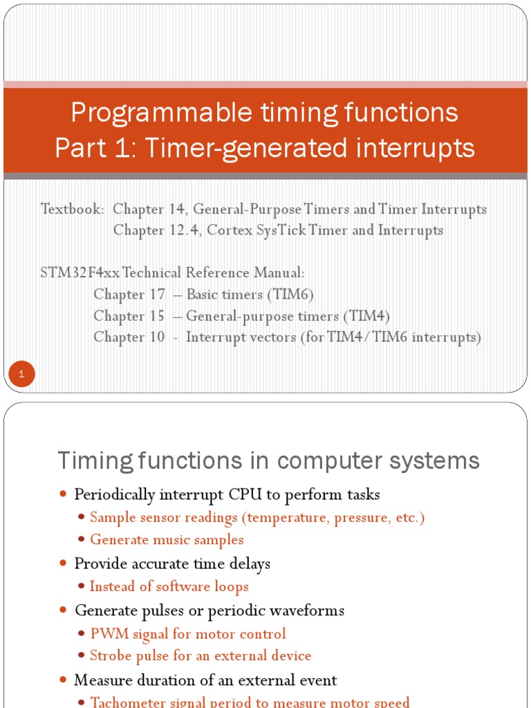 Programmable Timing Functions Part 1: Timer-Generated Interrupts | Download Free PDF | Timer ...