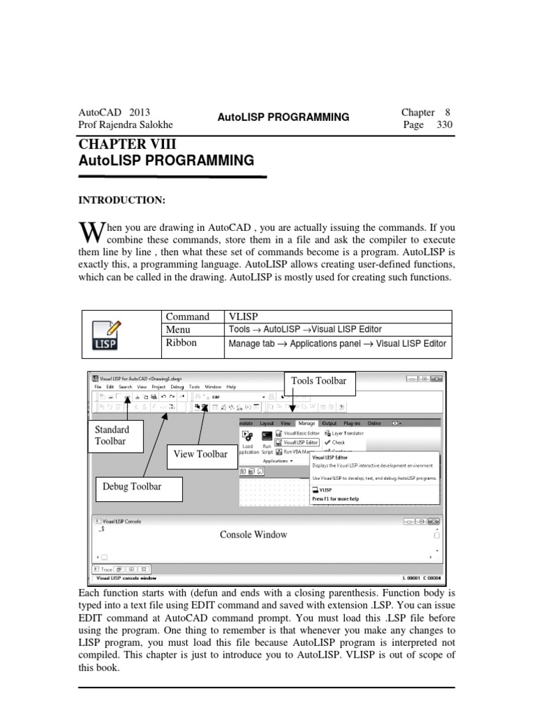 AutoLisp Programming | PDF | Software Development | Computer Engineering