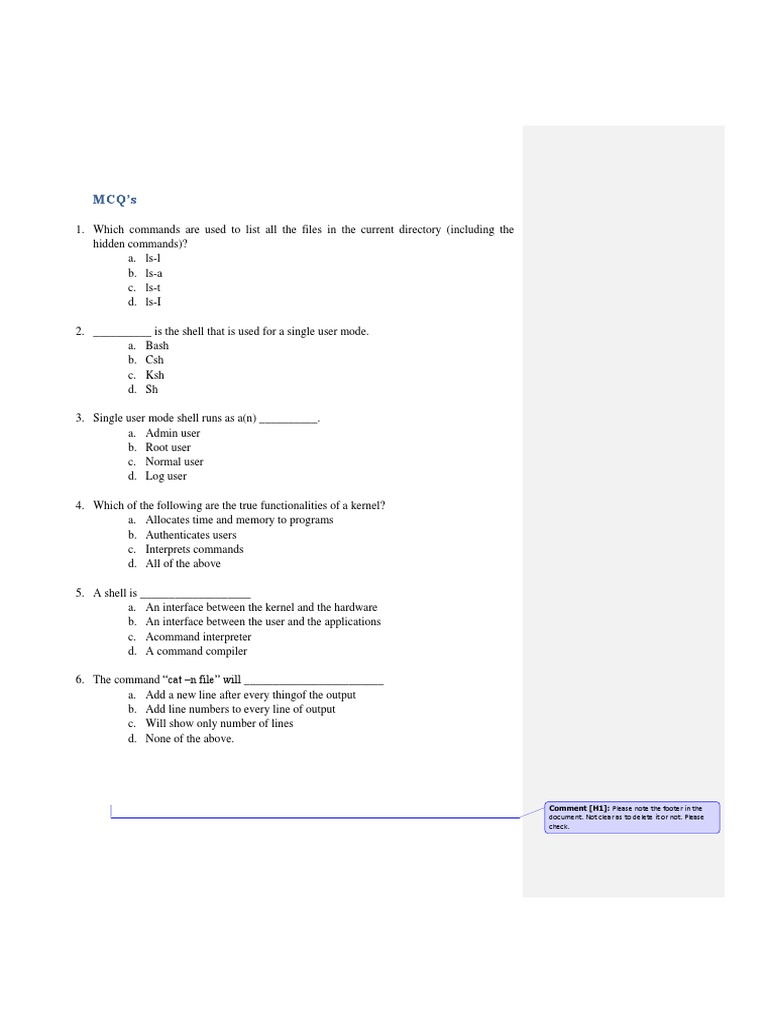 MCQ - LPS Linux Questions | PDF | Network Packet | Domain Name System