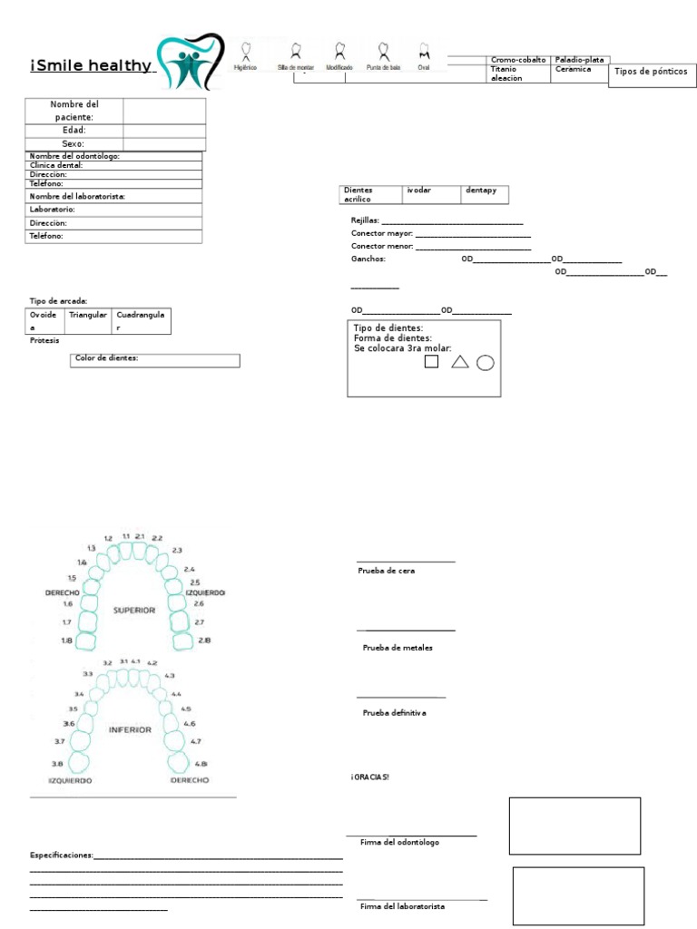 Orden de Trabajo Dental | PDF