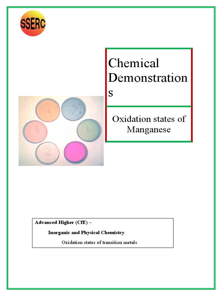 A Colorful Display of Oxidation States: A Chemical Demonstration of the ...