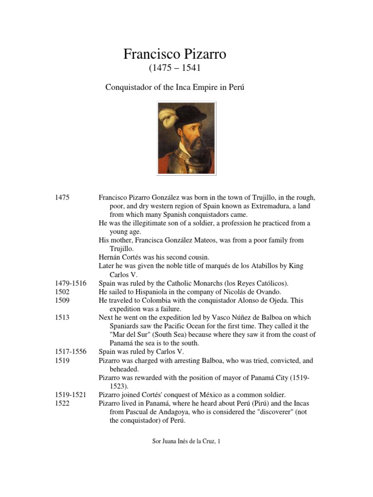 D - Francisco Pizarro Biography | PDF | Francisco Pizarro | Former ...