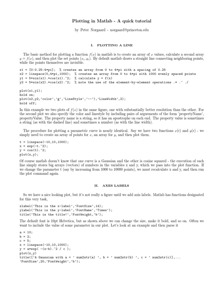 Matlab Plot Tutorial Download Free Pdf Exponential Function