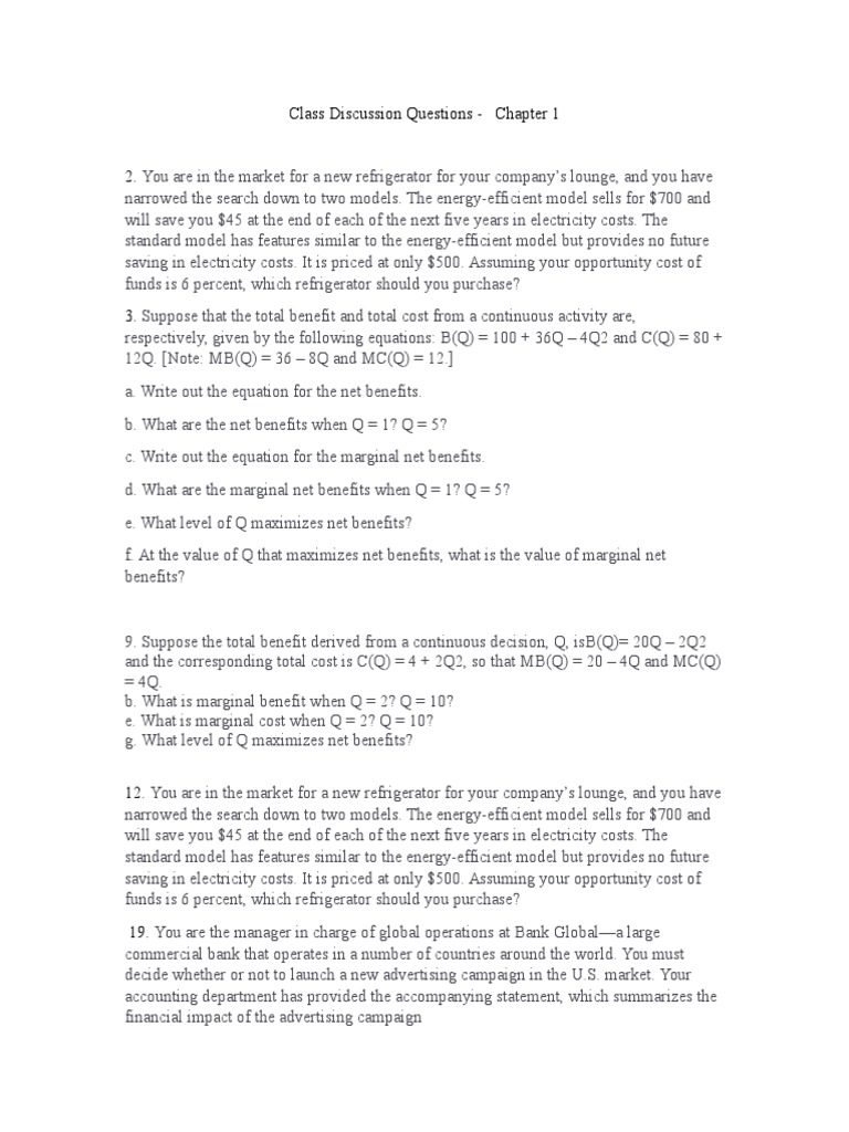 Class Discussion Questions | PDF | Efficient Energy Use | Advertising
