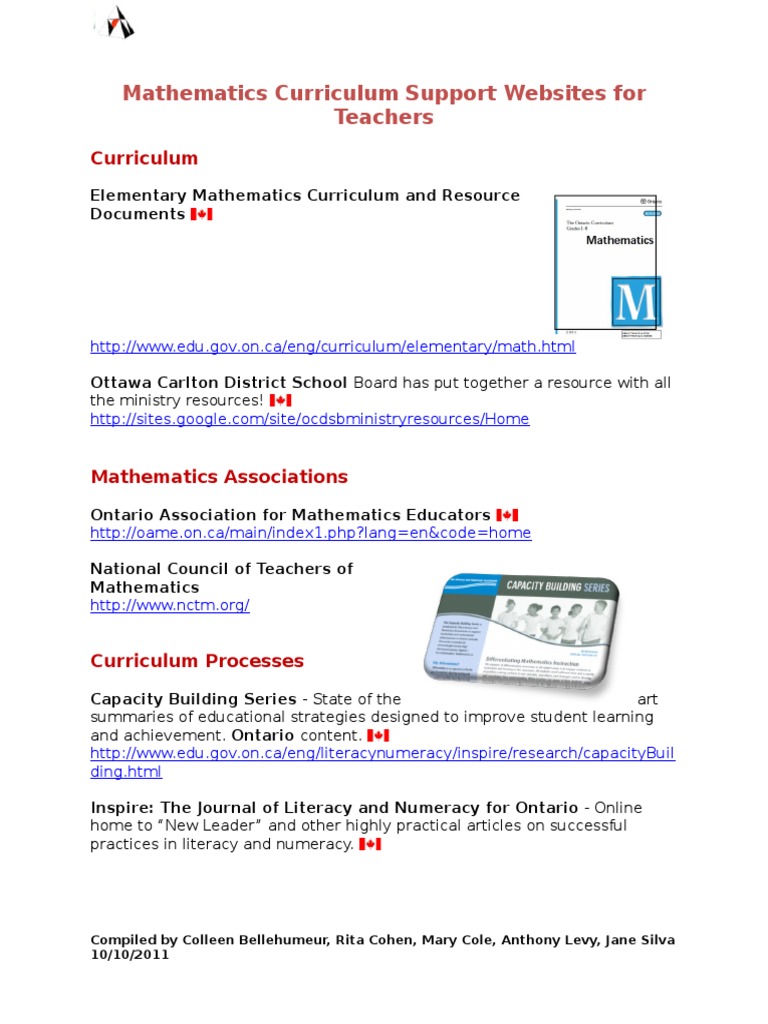 Math Resources | PDF | National Council Of Teachers Of Mathematics ...
