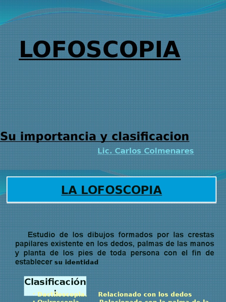 Lofoscopia General | PDF | Huella dactilar