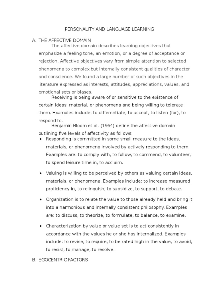 Personality and Language Learning | PDF | Motivation | Motivational